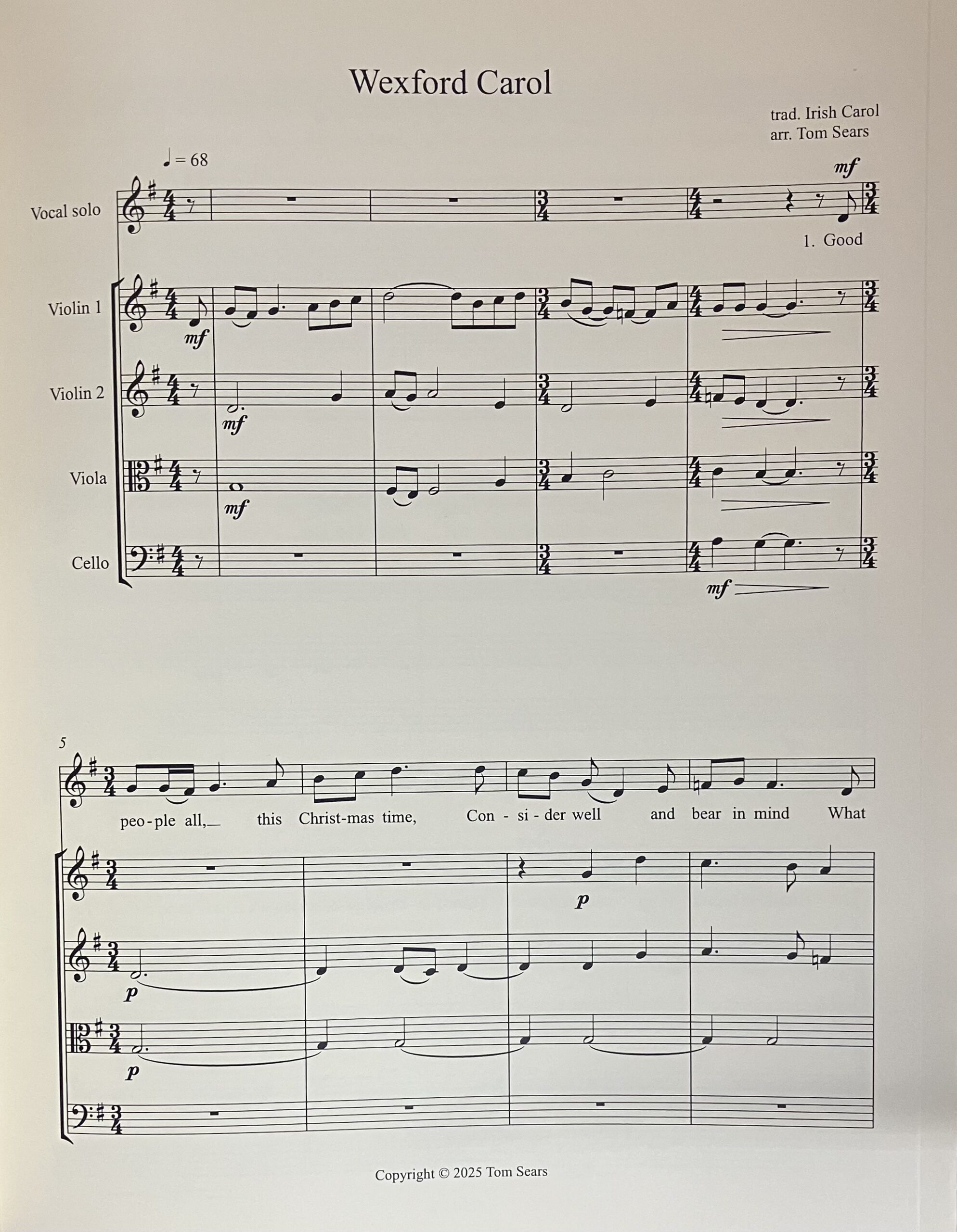 Wexford Carol – Boulder Early Music Shop